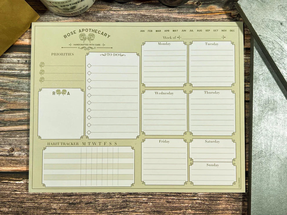 Schitt's Creek Rose Apothecary Undated Weekly Planning Notepad (8'' x – Starr Plans