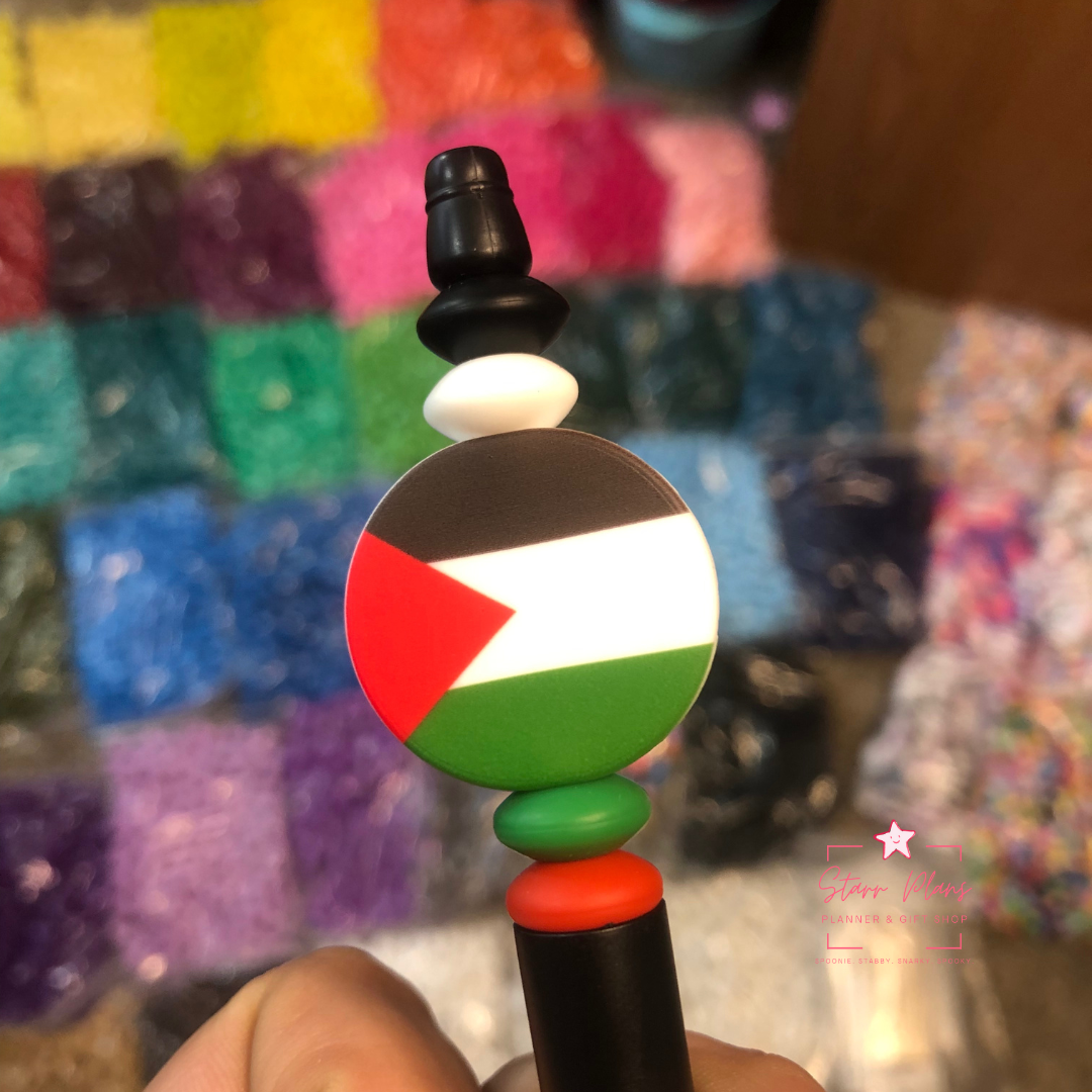 Silicone Focal Beads - Palestine Flag || Starr Plans Exclusive