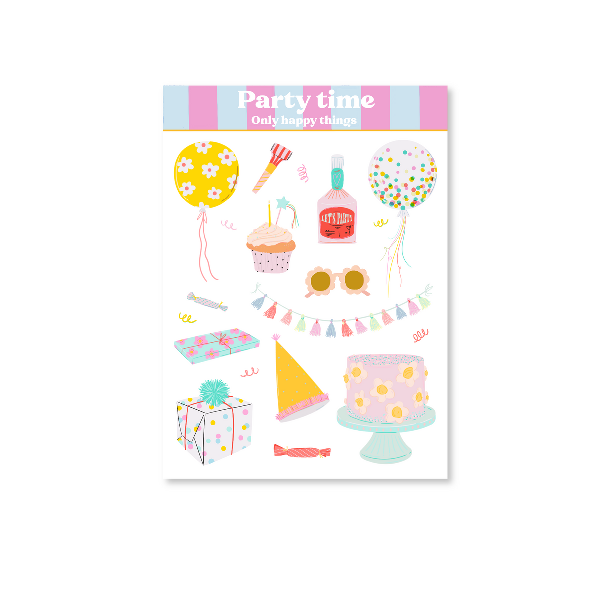 Party time Sticker Sheet A6 – Starr Plans