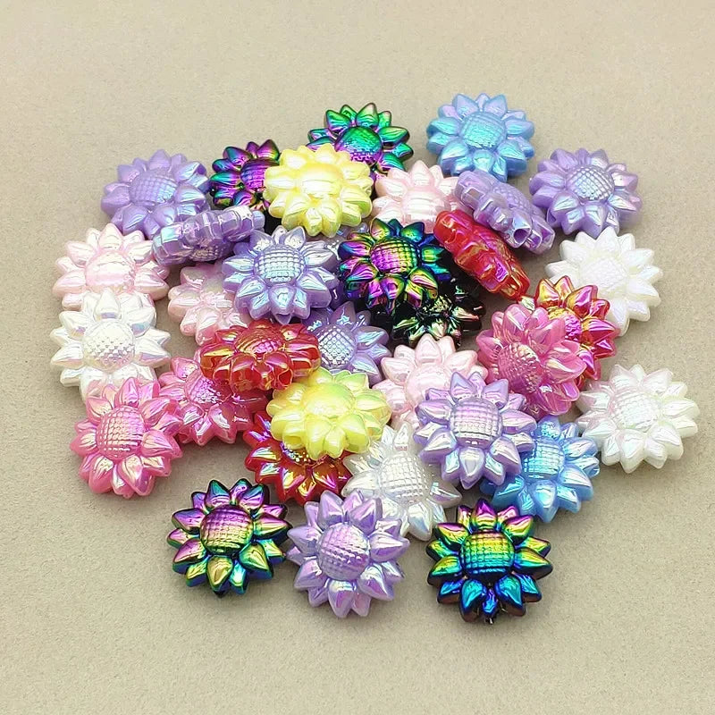 Acrylic Shiny Sunflower Bead 20mm - 10 Pieces – Starr Plans