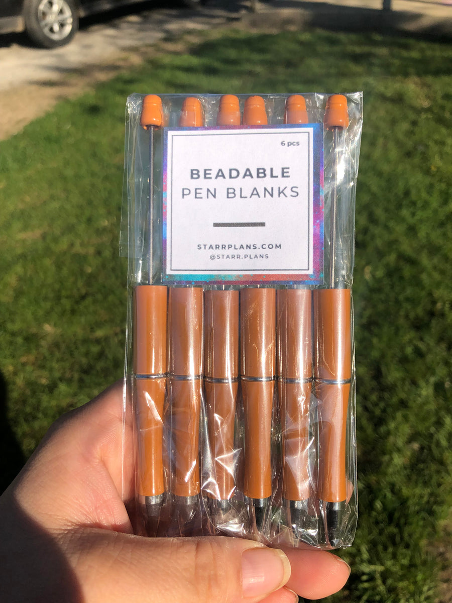 Beadable Plastic Pen Blanks - Caramel - 6 Pieces – Starr Plans