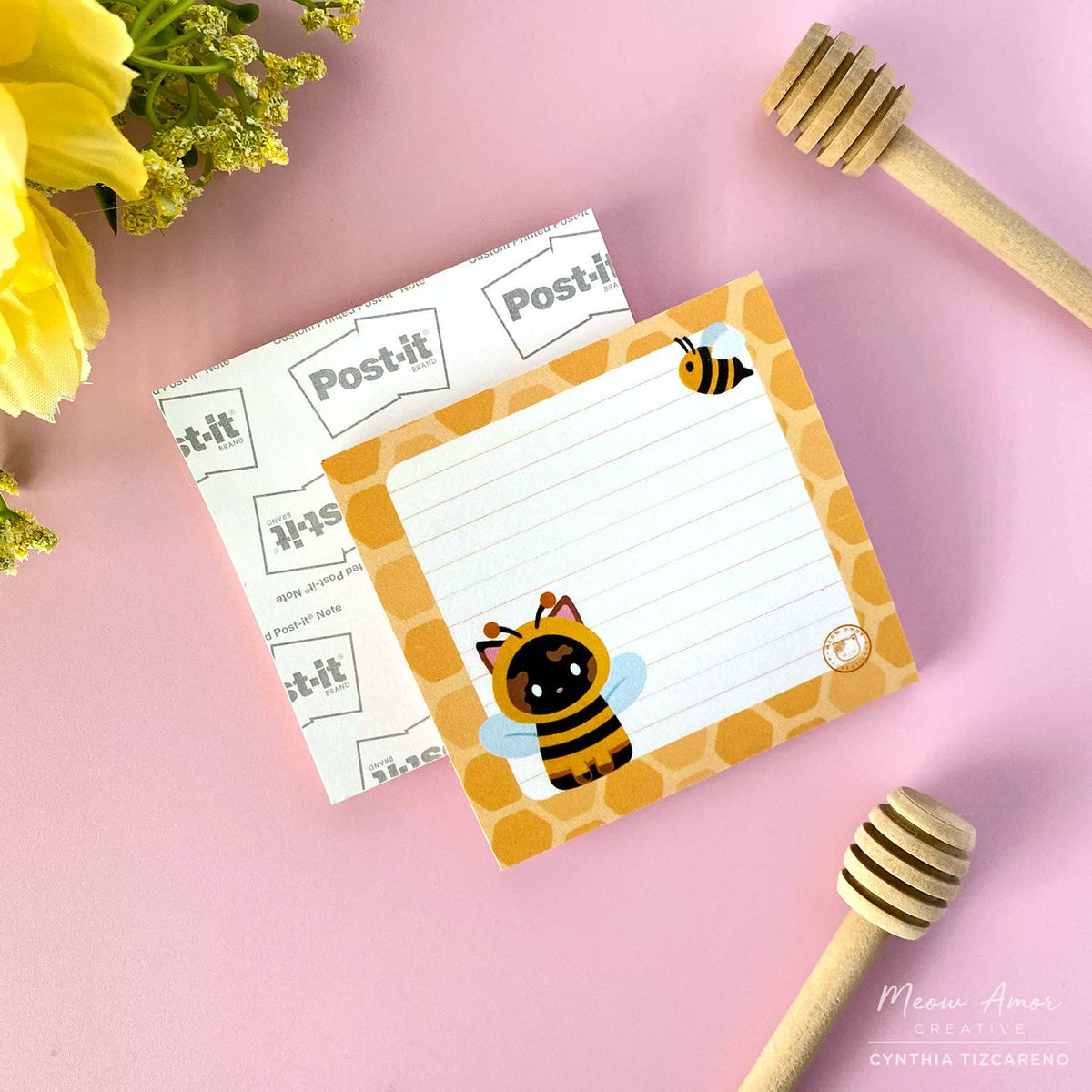 Tortie Bee Cat Sticky Notes – Starr Plans