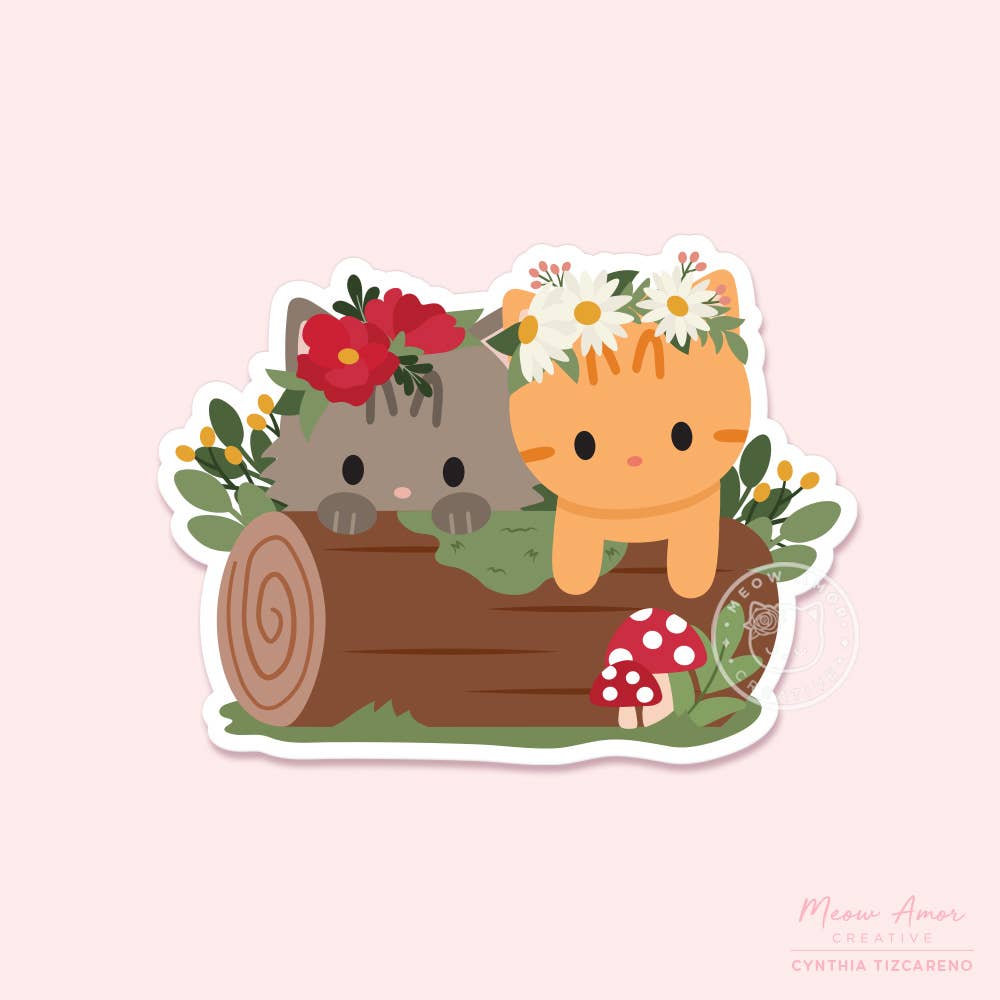 Cottagecore Cats Vinyl Sticker – Starr Plans